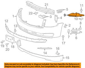 GM1088182 Front Bumper Filler Headlight