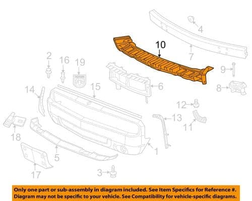 CH1070841N Front Bumper Cover Absorber Impact
